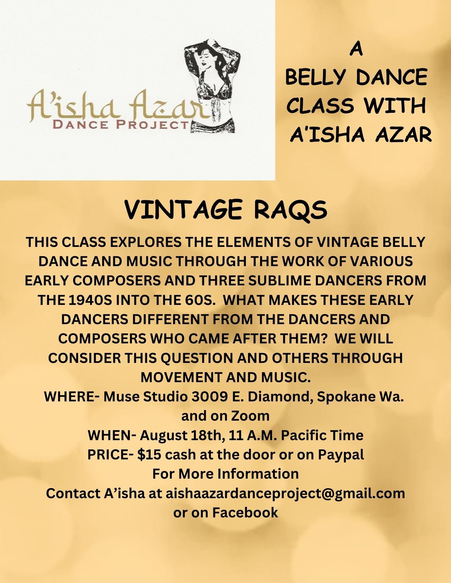 Schedule – A’isha Azar Dance Project